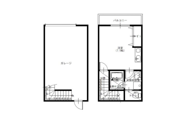 コンパクトでもしっかり設備なロフト付き1R+ガレージ｜安食駅 徒歩7分