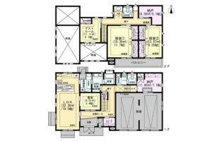 建物面積224 m²、堂々たる3SLDK+2台ガレージ｜茨城県龍ケ崎市
